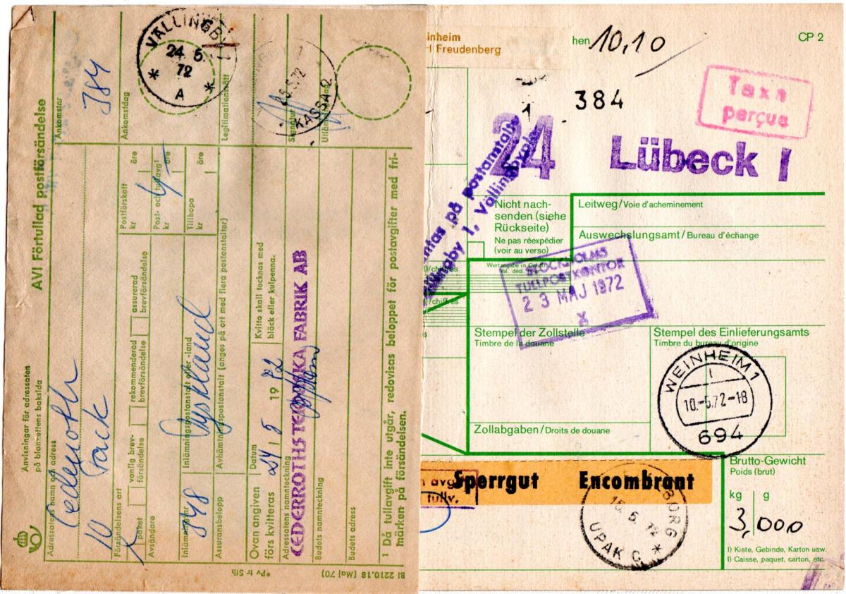 BRD 1972, Taxe percu Paketkarte v.. | Briefmarken günstig