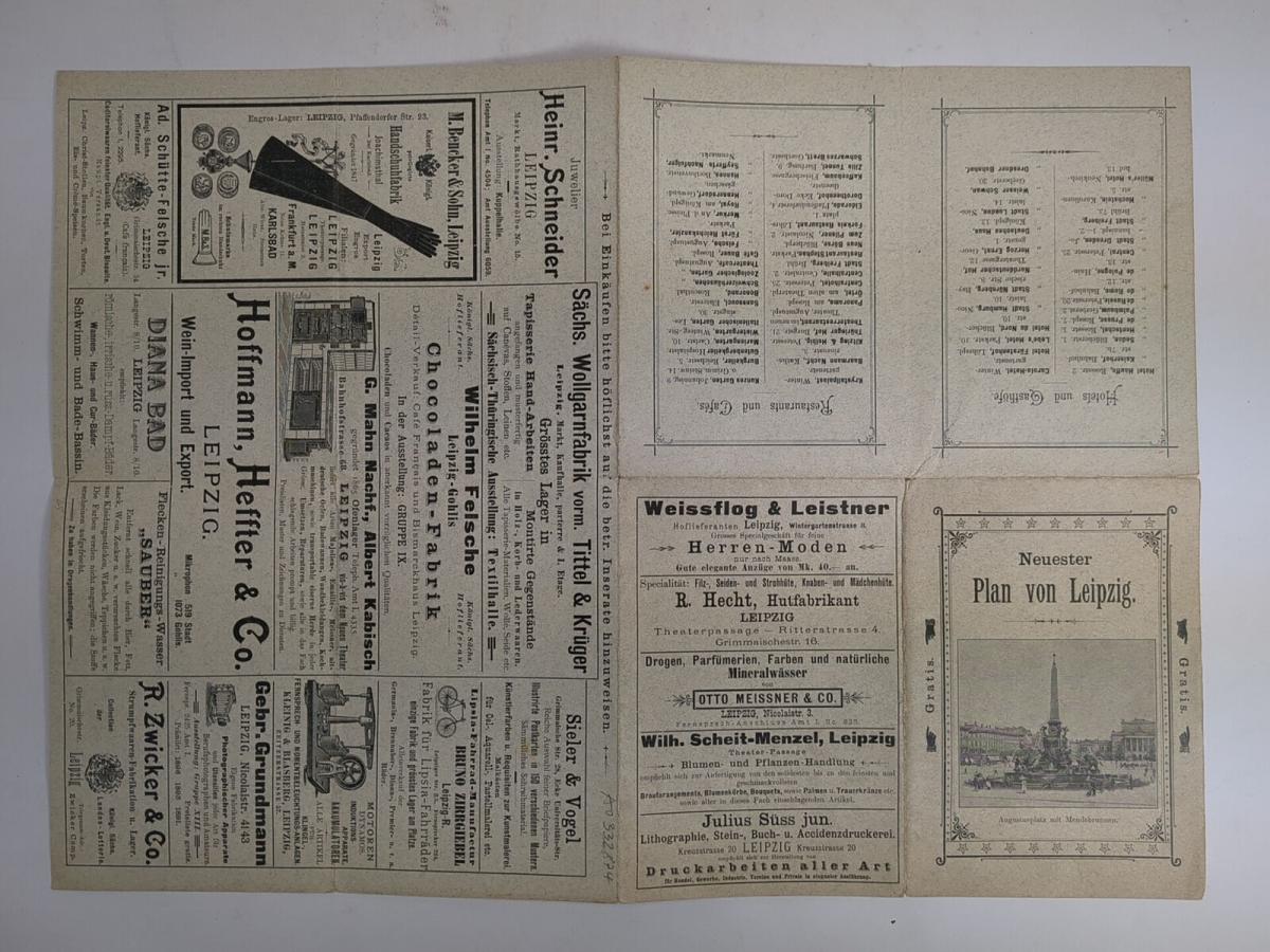 Landkarten: Plan von Leipzig mit bildlicher Darstellung aller ...