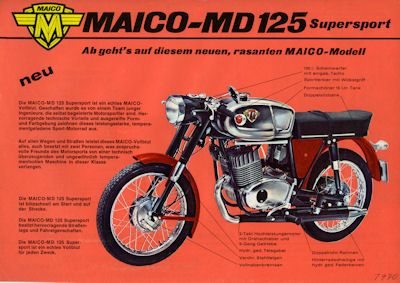 Maico MD 125 Supersport Prospekt ca. 1970 Nr. Maico453 - oldthing ...