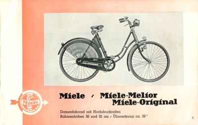 Miele Fahrräder und Motorfahrräder Prospekt 1936 Nr. Miele1555 ...