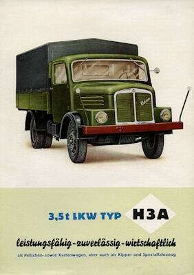Horch H3A Lkw Prospekt 1957 Nr. IFA-Horch50 - oldthing: LKW