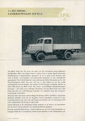 Horch H3A Lkw Prospekt 1957 Nr. IFA-Horch50g - oldthing: LKW