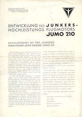 Junkers Jumo 210 Test 1938 Nr. Junkers380 - oldthing: Luftfahrt – Flugzeuge