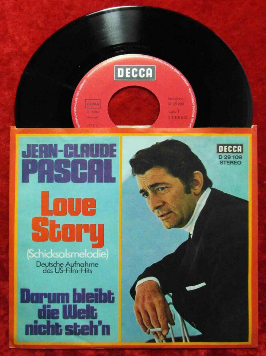 Single Jean Claude Pascal: Love Story Schicksalsmelodie (Decca D 29 109) D Nr. 363076172879 ...