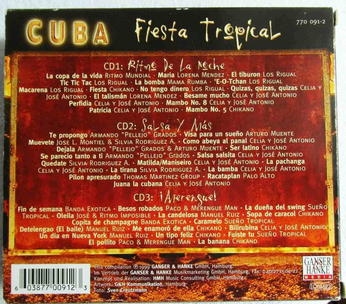 3CD Box Cuba Fiesta Tropical - Mambo Salsa Rumba Merengue Bolero Cha ...