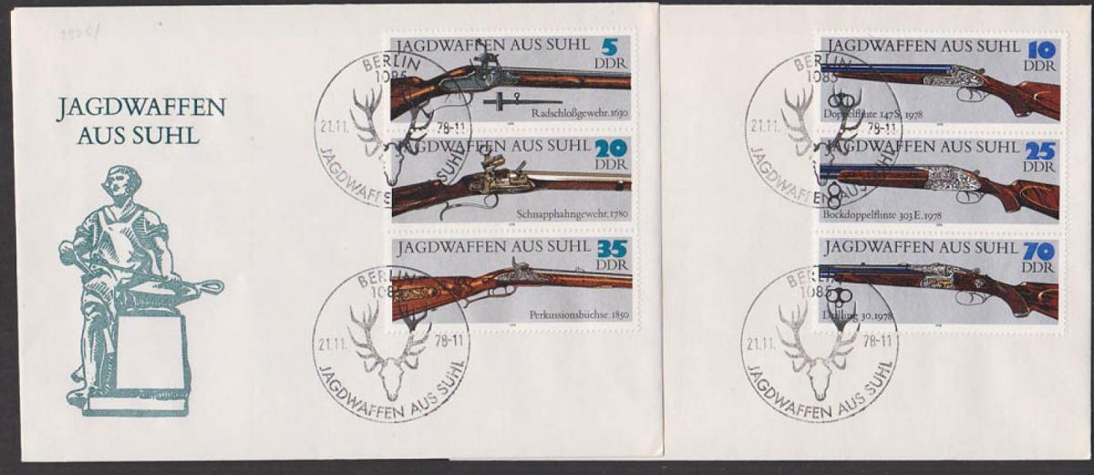 arme de chasse Suhl Jagdwaffen Hunting weapons DDR FDC 2376/11 Zdr ...