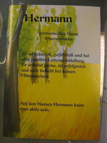 Hermann, Namenskarte, Geburtstagskarte, Glückwunschkarte ...