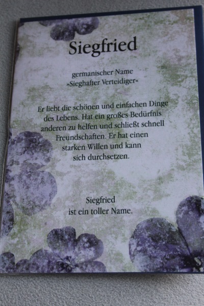 Siegfried, Namenskarte Siegfried; Geburtstagskarte Siegfried ...