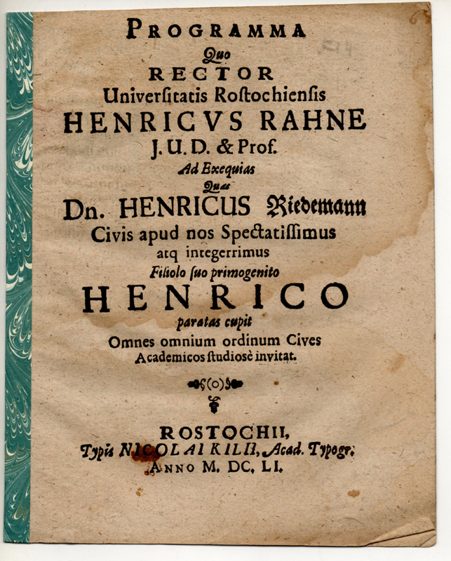 Rahn, Heinrich: Einladungsschrift zur.. | Antiquariat günstig
