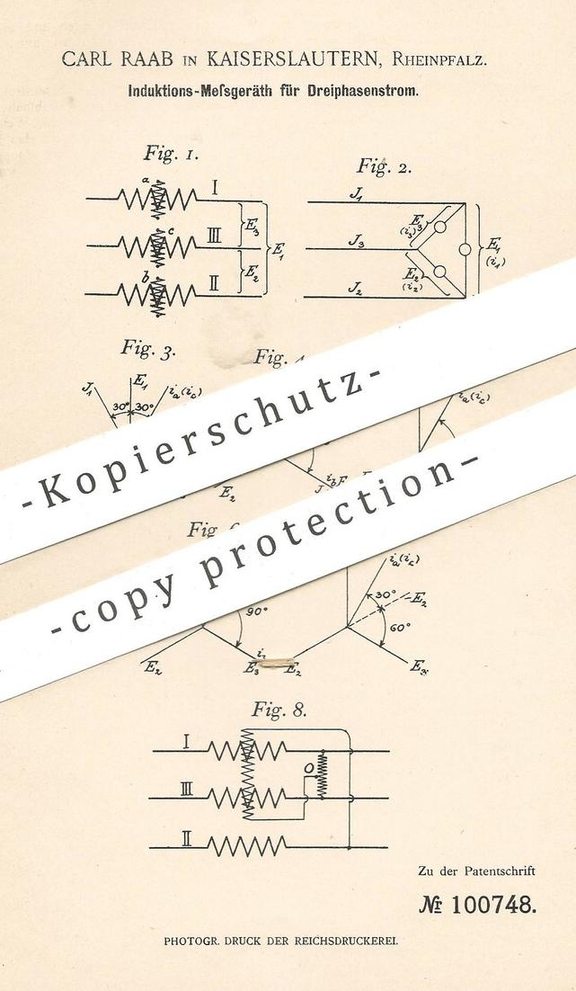 original Patent - Carl Raab , Kaiserslautern / Rheinpfalz 1897 ...