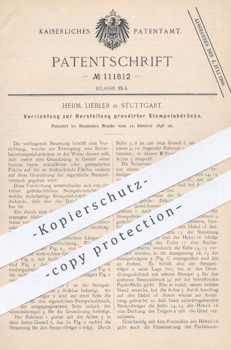 original Patent Herm. Liebler.. | Sammeln & Seltenes günstig