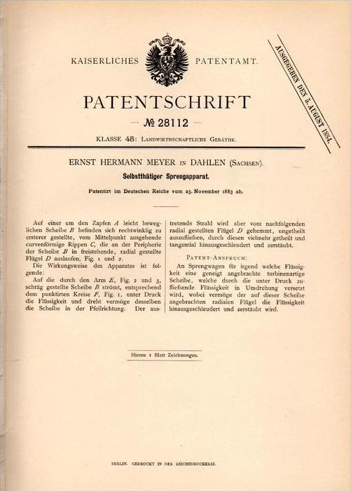 Original Patentschrift E.. | Sammeln & Seltenes günstig