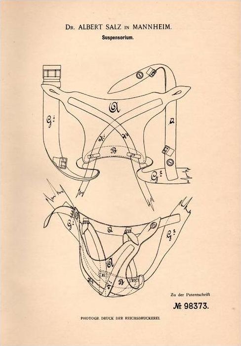 Original Patentschrift - D. A. Salz in Mannheim , 1897 , Suspensorium ...