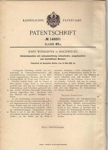 Original Patentschrift - J. Windorfer in Hochwegen , 1902 ...