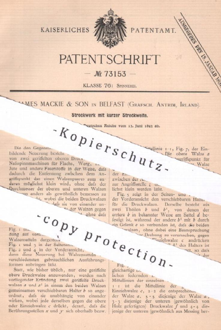 original Patent James Mackie &.. | Sammeln & Seltenes günstig