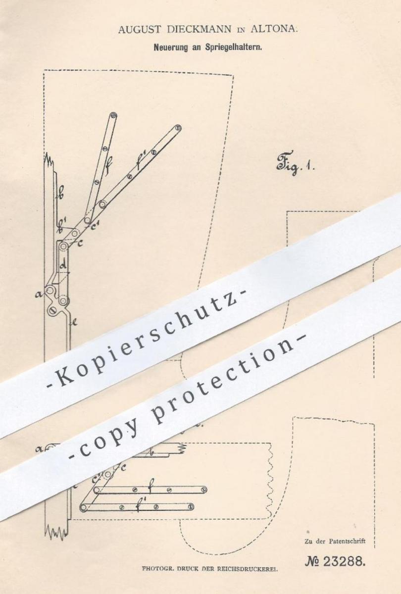 original Patent - August Dieckmann , Hamburg / Altona , 1883 ...