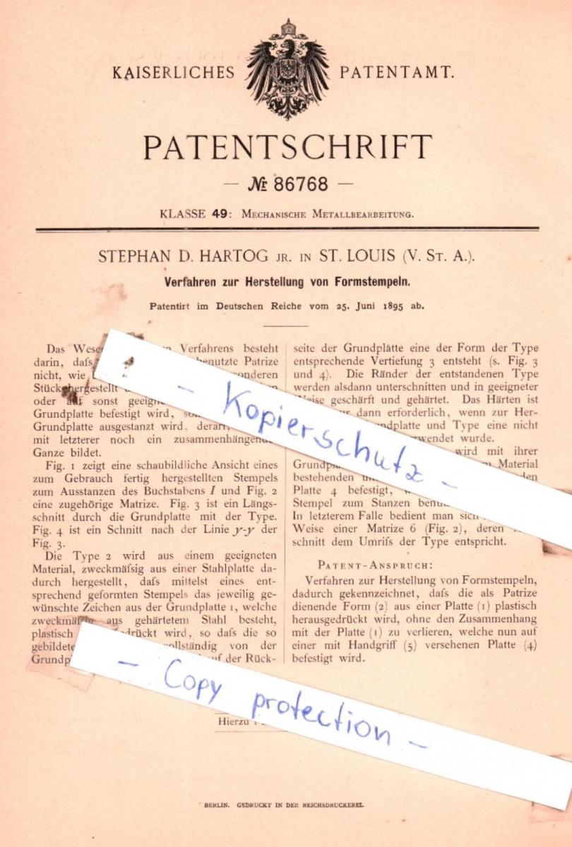 original Patent - Stehan D.. | Sammeln & Seltenes günstig