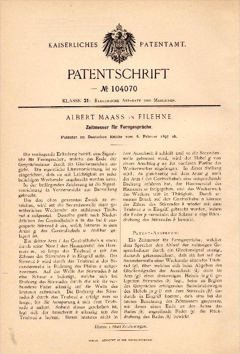 Original Patentschrift Albert.. | Sammeln & Seltenes günstig