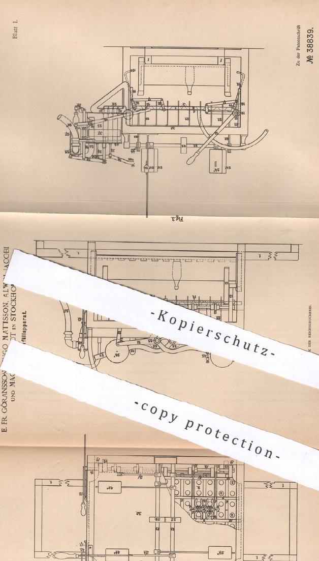 original Patent - E. Fr. Göransson , Hugo Mattsson , Alwin Jacobi ...