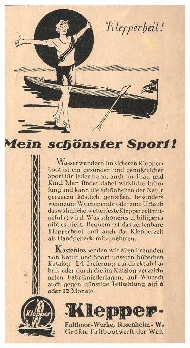 original Werbung 1929 Klepper , Zelte.. | Werbung günstig