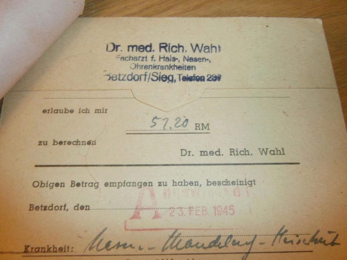 Dr. med. Richard Wahl Betzdorf.. | Sammeln & Seltenes günstig