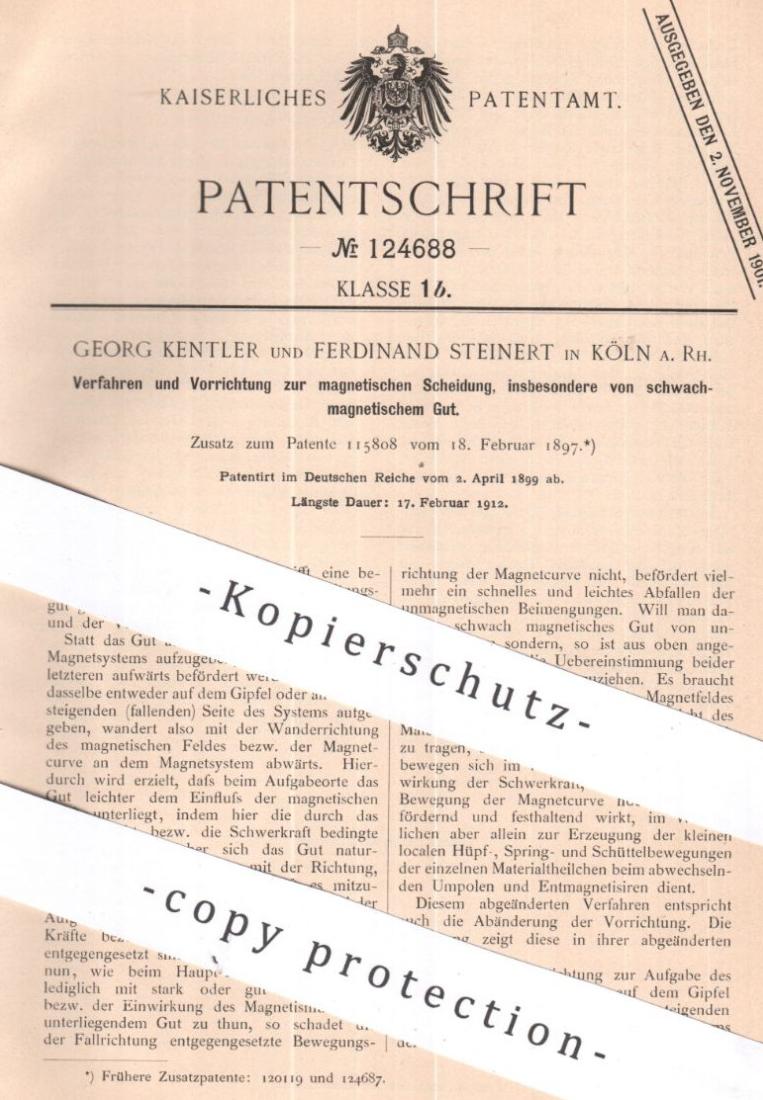 original Patent Georg Kentler.. | Sammeln & Seltenes günstig