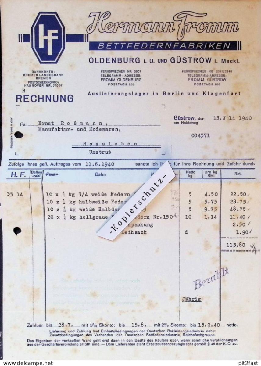 Bettfedernfabrik Hermann Fromm.. | Sammeln & Seltenes günstig