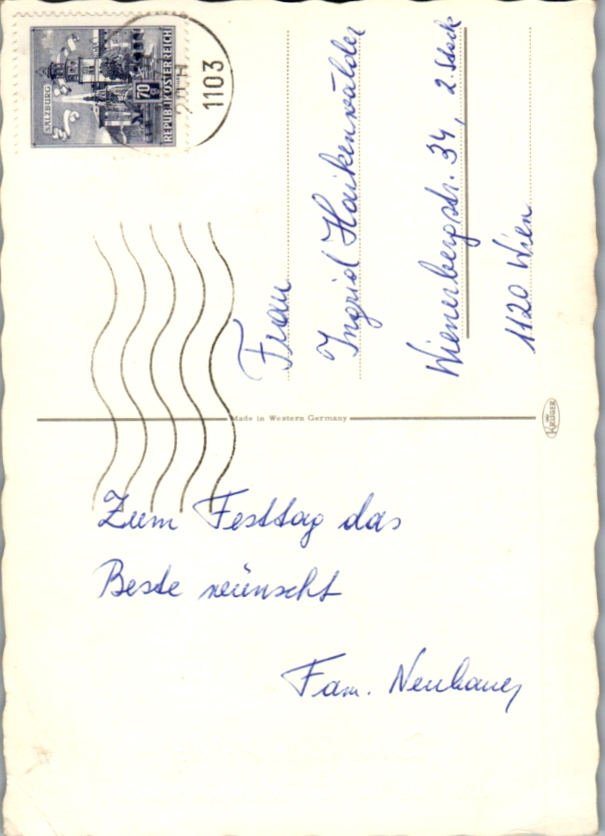 9565 - Künstlerkarte - Zum Geburtstag die besten Glückwünsche ...