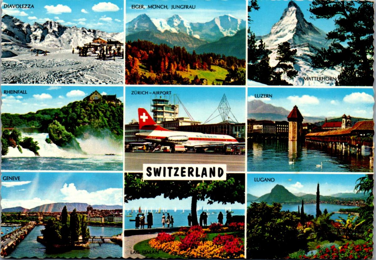 23522 - Schweiz - Diavolezza , Eiger , Mönch , Jungfrau , Rheinfall ...
