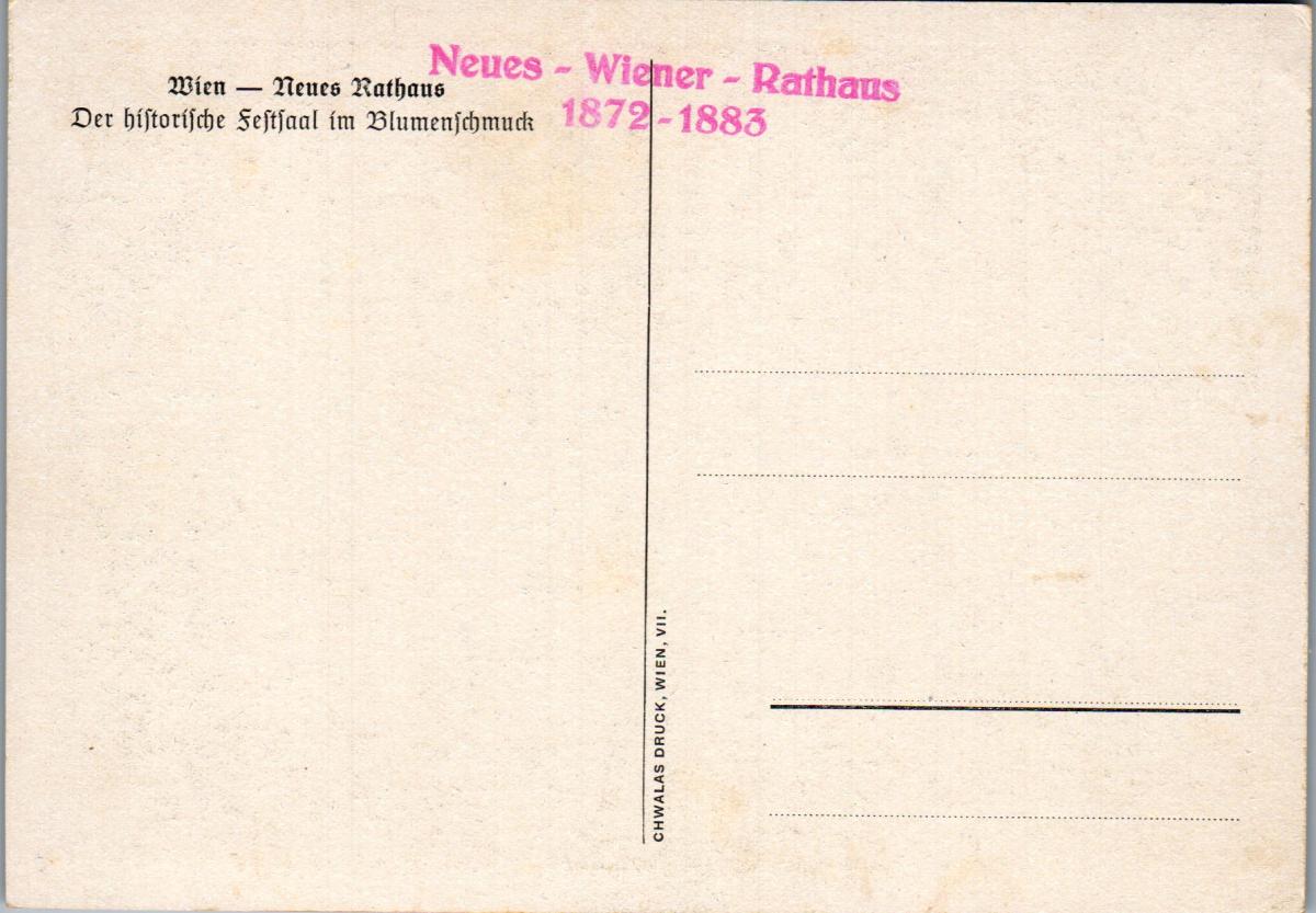 48346 - Wien - Vienna , Neues Rathaus , Der historische Festsaal mit ...