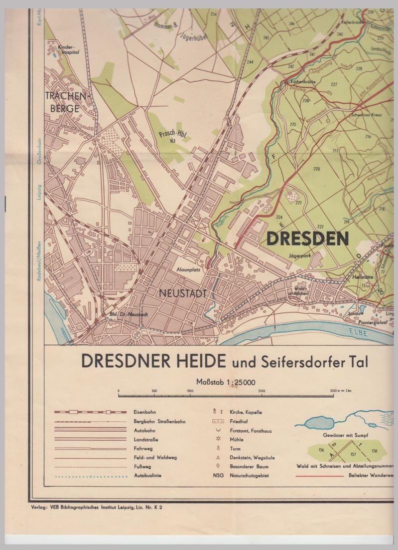 (D1236) Landkarte Dresdner Heide u. Seifersdorfer Tal 1:25000 DDR Nr ...