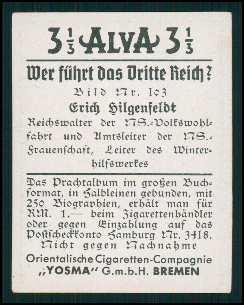 Georg Paul Erich Hilgenfeldt Verwaltungsbeamter NSDAP Führer - ALVA ...