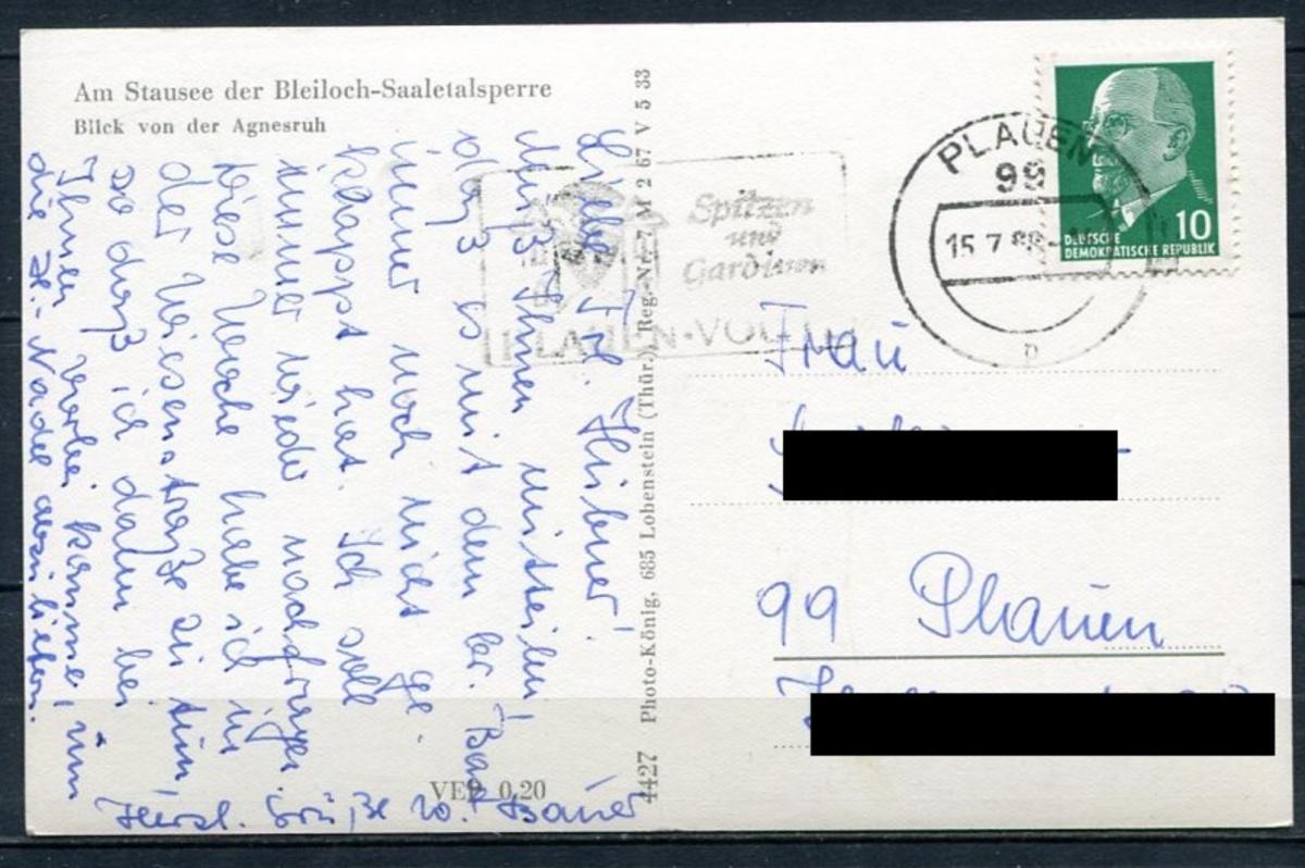 Am Stausee der Bleiloch-Saaletalsperre/ Blick von der Agnesruh - gel ...