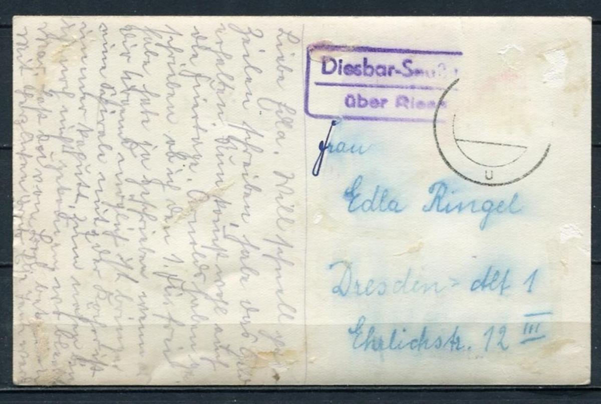 (66) Diesbar-Seusslitz / Schloss Diesbar-Seusslitz im Winter - gel ...