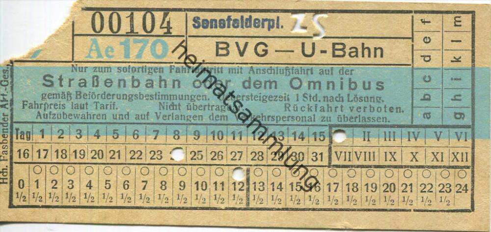 Berlin BVG U Bahn mit.. | Sammeln & Seltenes günstig