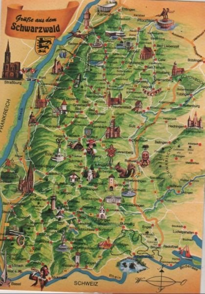 Schwarzwald - Übersichtskarte - ca. 1985 Nr. 0097303 - oldthing ...