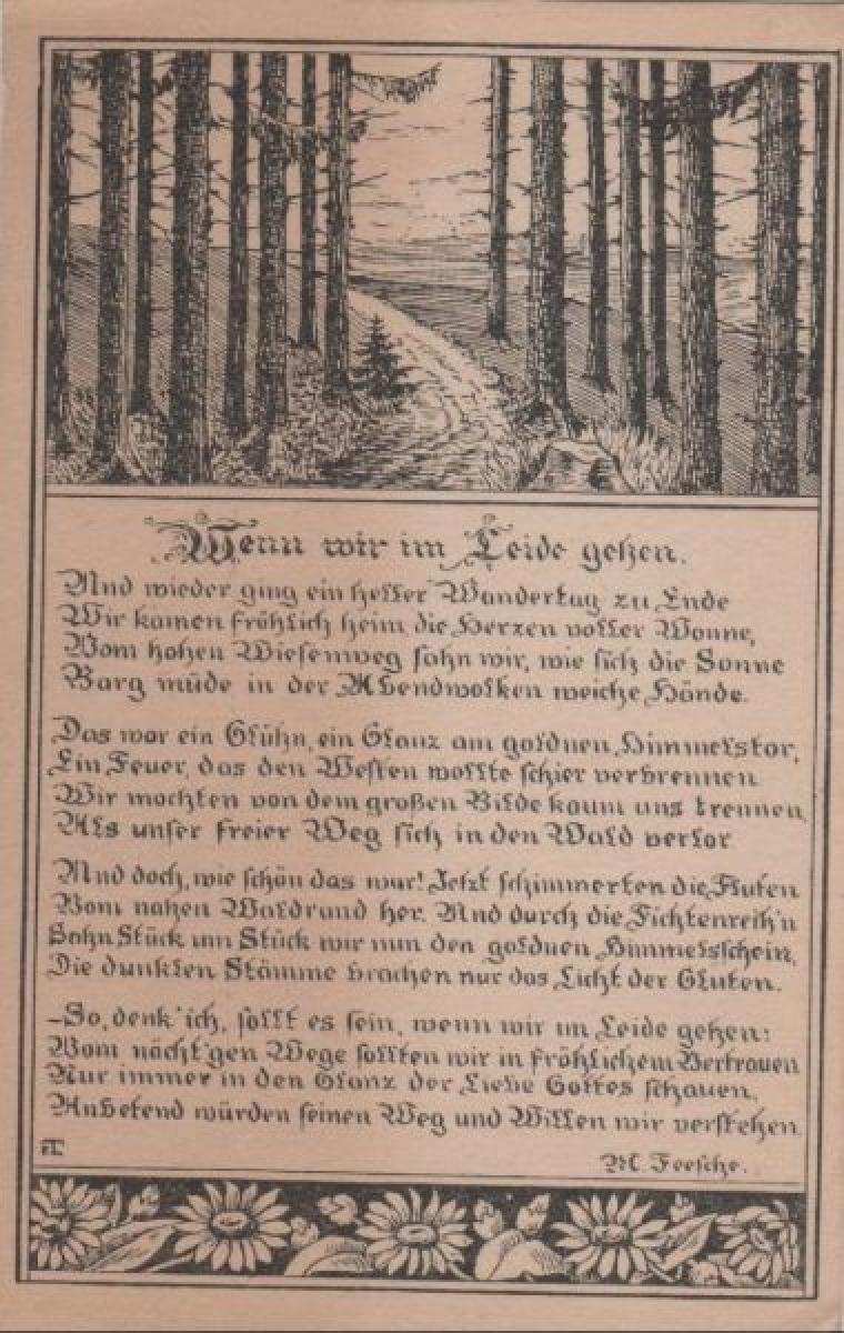 Gedicht: Wenn wir im Leide gehen | Ansichtskarten günstig