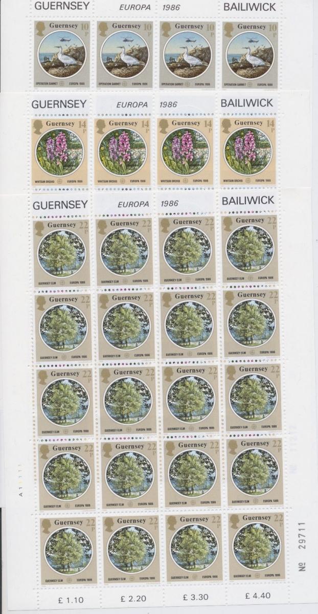 1986 EUROPA CEPT Guernsey 3 Minifos Natur und... | oldhting.de