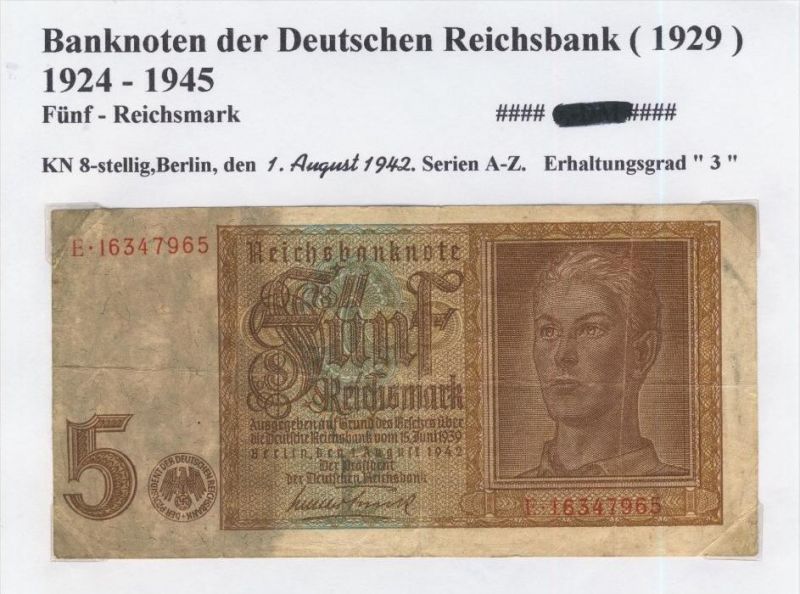 Banknoten der Deutschen Reichsbank v. 1935 --- 100 Reichsmark (44250 ...