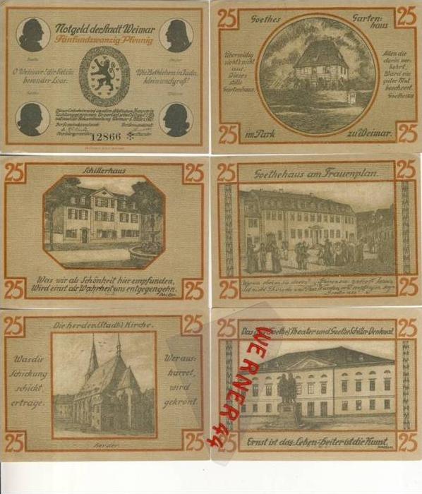 Städte Notgeldscheine - Banknoten während der Inflationszeit v. 1922 ...