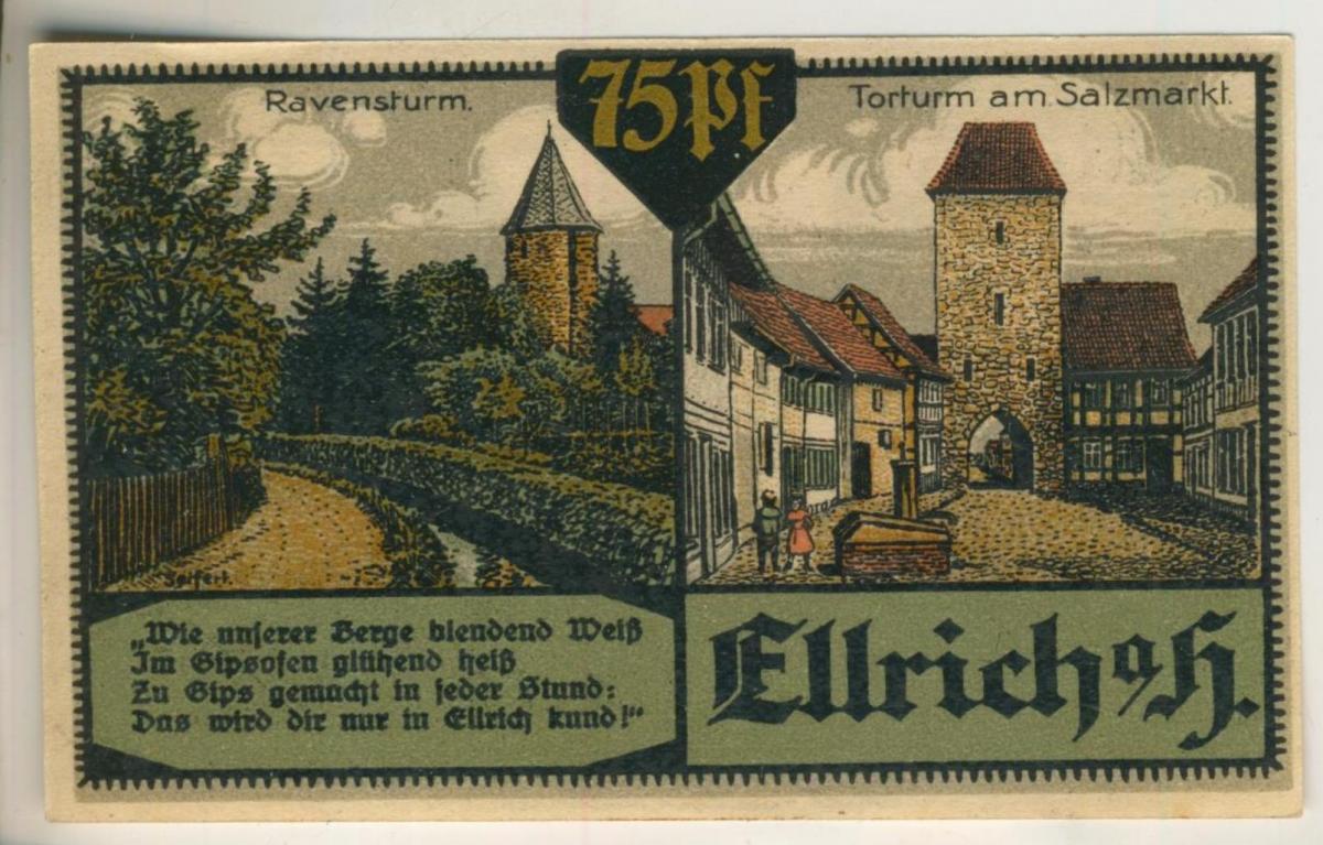 Ellrich am Harz v. 1921 75 Pfennig (54099-2) Nr. 669349717 - oldthing ...