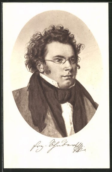 Künstler-AK Franz Schubert, Portrait mit Schal und Brille Nr. 6486225 ...