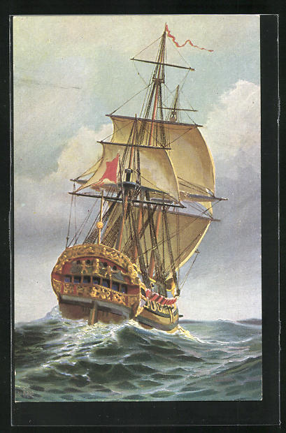 Künstler-AK Christopher Rave: Hamburgisches Konvoischiff Das Wappen von ...