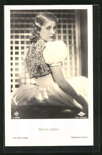 AK Schauspielerin Gisela Uhlen blickt fragend über die Schulter Nr. 10342985 - oldthing ...