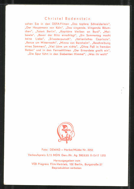 AK Schauspielerin Christel Bodenstein im Schneidersitz Nr. 10371606 ...