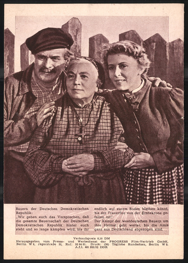 Filmprogramm PFI, Das verurteilte Dorf, Helga Göring, Günther Simon ...