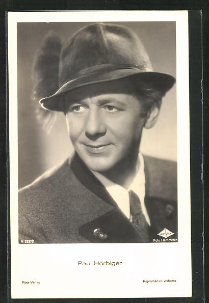 AK Schauspieler Paul Hörbiger trägt Hut mit Gamsbart Nr. 10519228 ...
