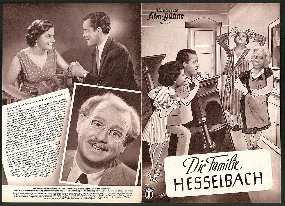 Filmprogramm IFB Nr. 2565, Die Familie Hesselbach, Wolf Schmidt, Else ...