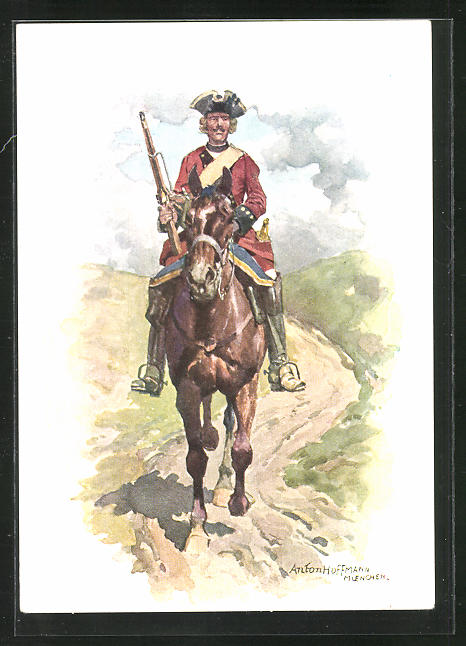 Künstler-AK Anton Hoffmann - München: Dragoner des alten Dragoner ...