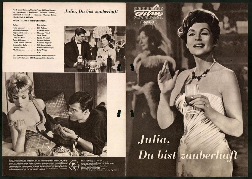 Filmprogramm PFP Nr. 61 /63, Julia, du bist zauberhaft, Lilli Palmer ...